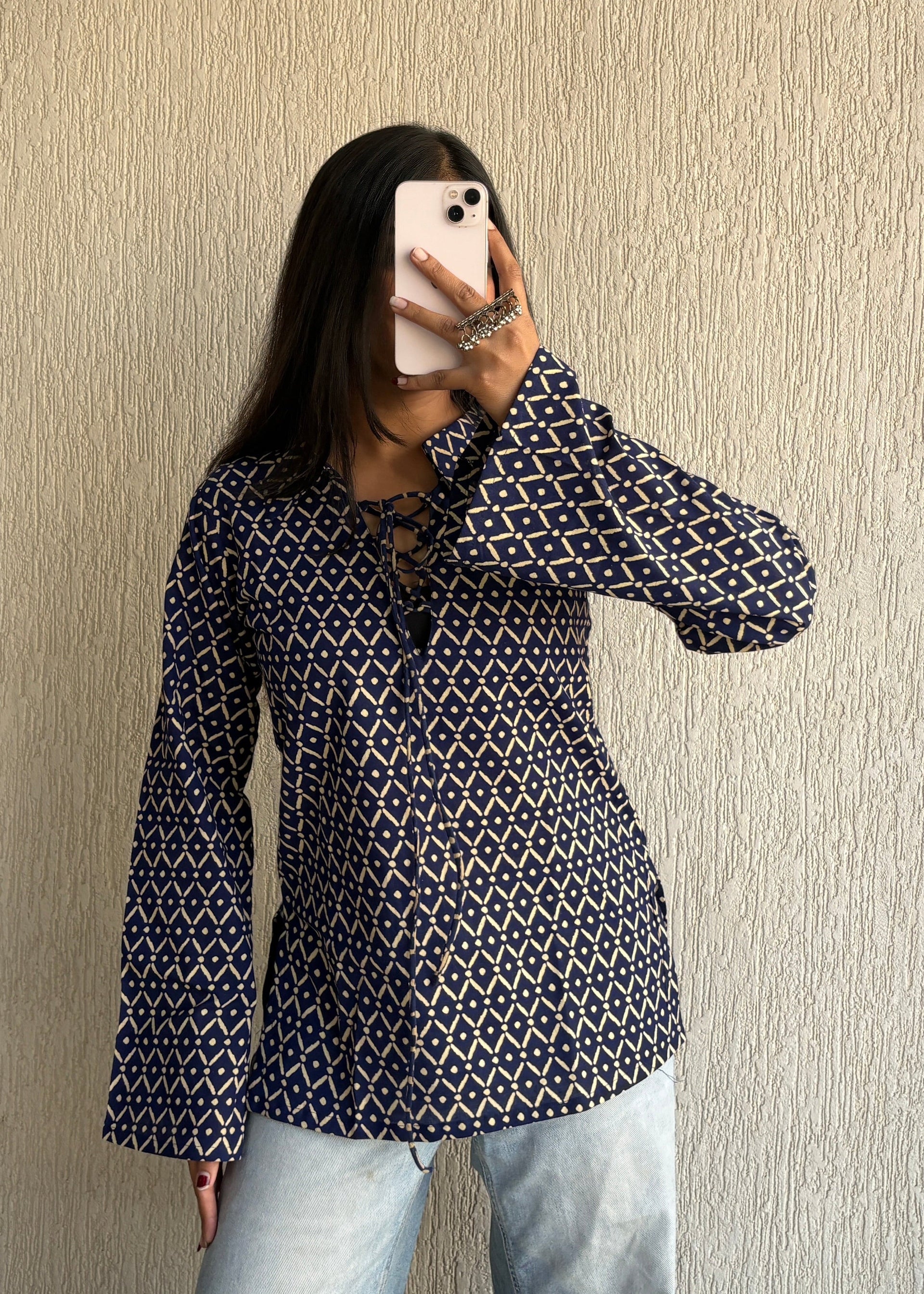 Blue bossy short kurti – KUDDI